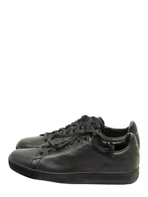 TOM FORD Leather Lace-up Sneakers - Black