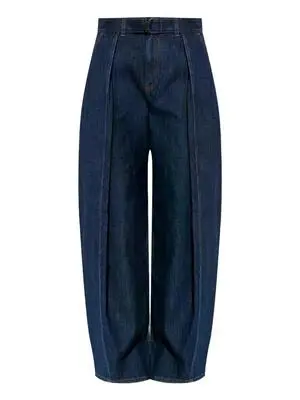 Loewe Belted Pleated Wide-leg Jeans - Blue
