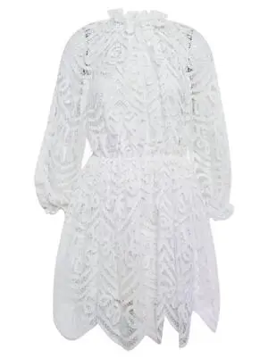 Zimmermann Laced Long-sleeve Mini Dress - White