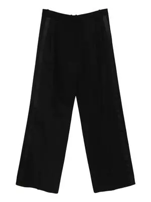 Saint Laurent Wide-leg Grain De Poudre Trousers - Black