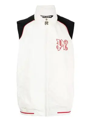 Palm Angels Racing Paddock Monogram-embroidered Vest - Neutrals