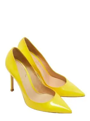 GIANVITO ROSSI Leather Stiletto Pumps - Yellow
