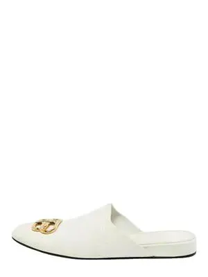 Balenciaga Crocodile-embossed Mules - White