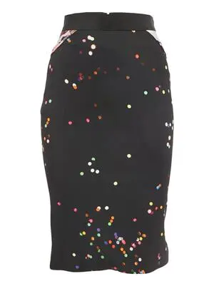 Givenchy Crepe Dots Midi Skirt - Black