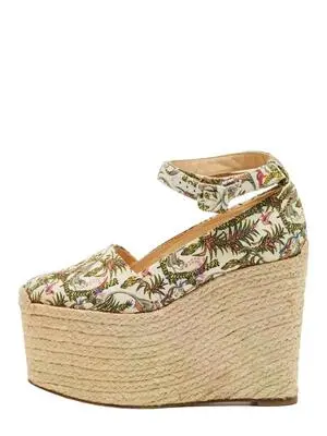 CHRISTIAN LOUBOUTIN Dehia Woven Wedge Espadrilles - Neutrals