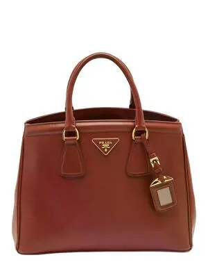 Prada Saffiano Leather Parabole Tote Bag - Brown