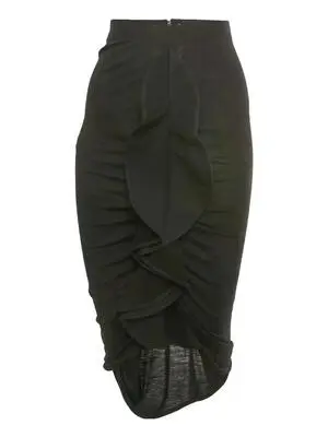 Givenchy Knitted Ruffled Midi Skirt - Black