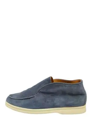Loro Piana Suede Slip-on Ankle Boots - Blue