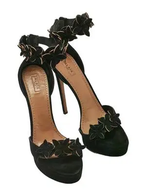 Alaïa 145mm Platform Flower Sandals - Black
