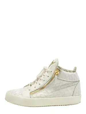 GIUSEPPE ZANOTTI Kriss Embossed Leather Sneakers - White
