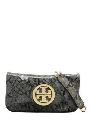 Tory Burch Python Suede Shoulder Bag - Grey