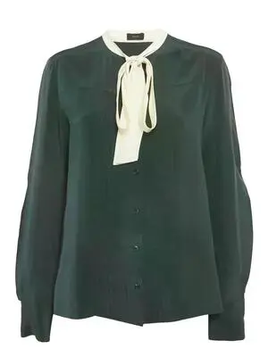 JOSEPH Silk Neck-tie Shirt - Green