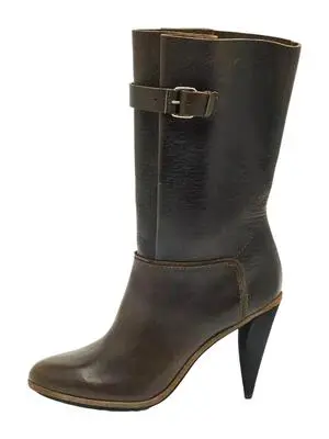 Balenciaga 105mm Buckle Leather Boots - Brown