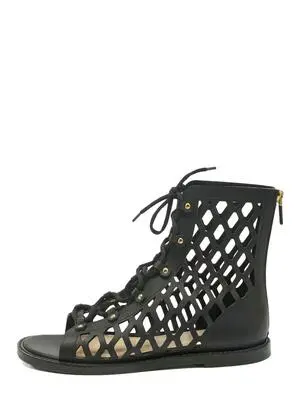 Dior Gladiator Cut-out Leather Sandals - Black