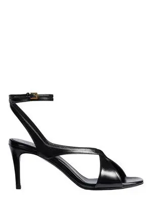Khaite Liria Ankle Strap Sandal 75 - Black