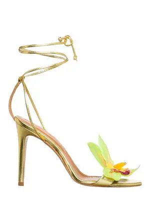 ALAMEDA TURQUESA Prudence Flower High Heel Sandals - Gold