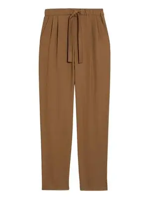 Max Mara Ederre Wool, Mohair And Silk-blend Tapered Pants - Light Brown