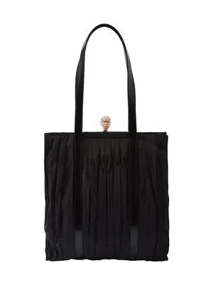 Prada Re-nylon Medium Tote Bag With Mythological Figure - Black