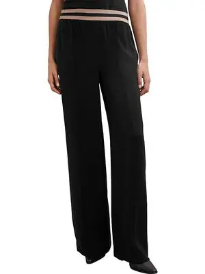 REISS Petite Sonny Wide Leg Pants - Black