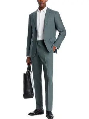 Canali Capri Melange Solid Slim Fit Suit - Sage Green