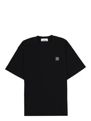 Stone Island T-shirt With Logo Patch - Black