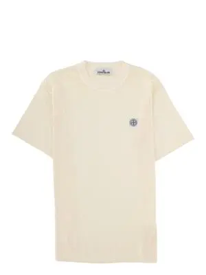 Stone Island T-shirt With Logo Patch Ivory