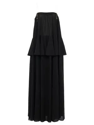 Chloé Silk Georgette Long Dress - Black