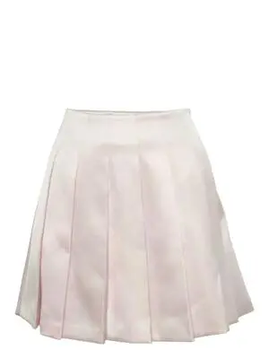 SELF-PORTRAIT Satin Pleated Mini Skirt - Pink