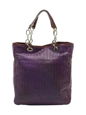 Dior Large Soft Lady Leather Tote Bag - Purple