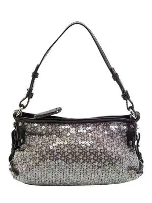 Dkny Sequined Monogram Shoulder Bag - Purple