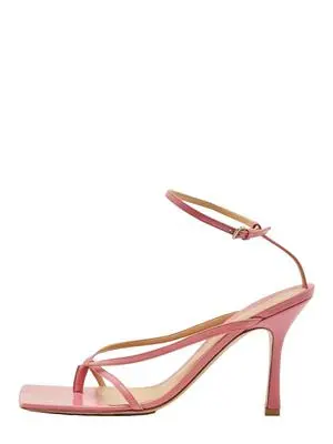 Bottega Veneta Square-toe Leather Sandals - Pink