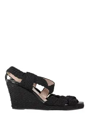 FERRAGAMO Wedge Espadrille Sandals - Black