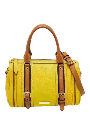 Burberry Alchester Textured Leather Tote Bag - Yellow