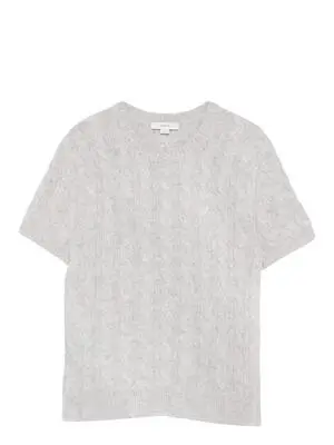 Vince Cable-knit T-shirt - Grey