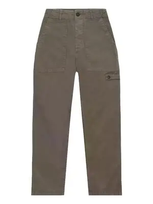 FORTELA Jerry Button Cotton Straight Trousers - Grey