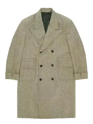 FORTELA Bogart Herringbone Double-breasted Coat - Green