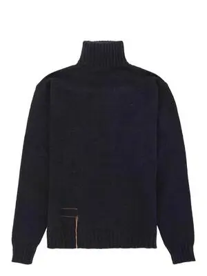 FORTELA Ribbed-cuff Turtleneck Wool Sweater - Blue