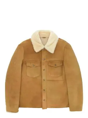 FORTELA Quarter Patch-pocket Shearling Jacket - Brown
