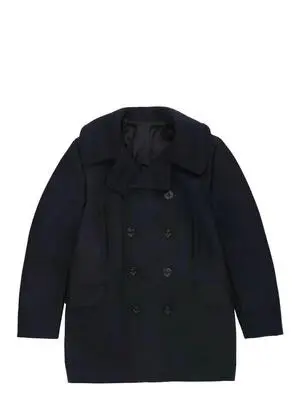 FORTELA Double-breasted Pea Coat - Blue