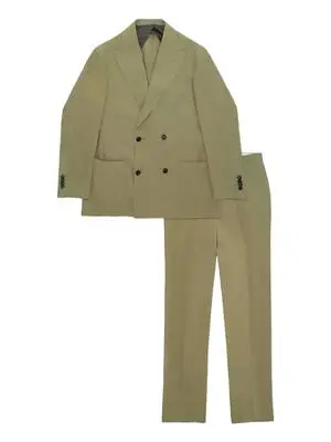 FORTELA Double-breasted Patch-pocket Suit - Neutrals