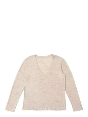 FORTELA Cara Long-sleeve V-neck T-shirt - Neutrals