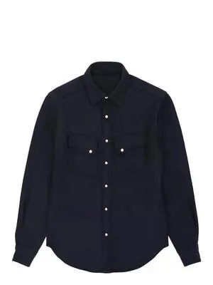FORTELA Pasadena Contrast-stitching Shirt - Blue