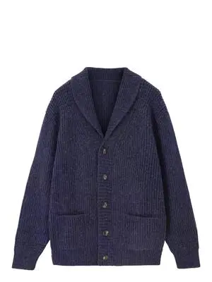 FORTELA Chad Shawl-collar Patch-pocket Cardigan - Blue