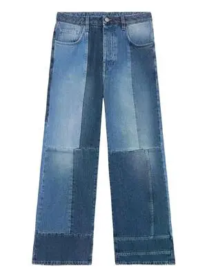 FORTELA Patchwork Flared Jeans - Blue