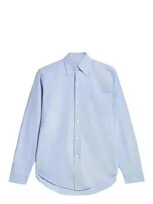 FORTELA Button-down-collar Chest-pocket Shirt - Blue