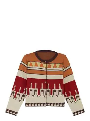 FORTELA Licia Patterned Cardigan - Neutrals