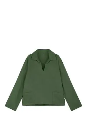 FORTELA Franco2 Patch-Pocket V-Neck Sweater Green