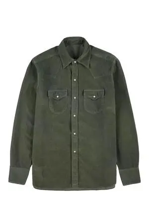 FORTELA Ntex Corduroy Flap-pocket Shirt - Green