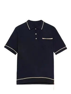 FORTELA Herrison Contrast-collar Cotton Polo Shirt - Blue