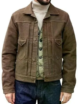 FORTELA Ncycle Moleskin Cotton Jacket - Brown